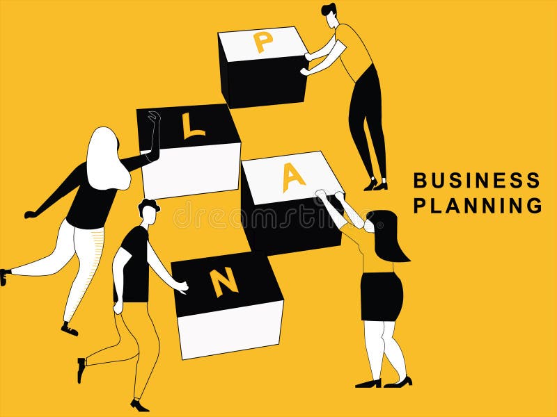 People doing Business Plan stock illustration. Illustration of life ...