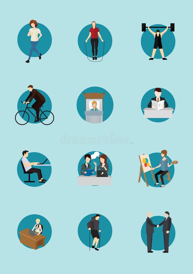 People Doing Different Activities Stock Illustrations – 850 People ...