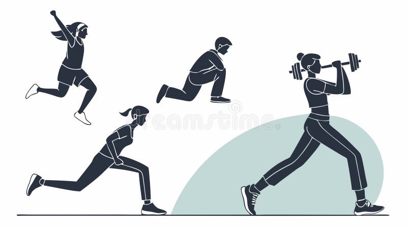 People Doing Exercises Silhouettes, Vector Design Generative AI Stock ...