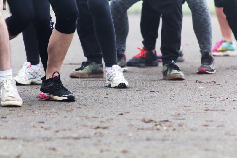 People Doing Keep Fit Exercise in Park Stock Image - Image of healthy ...