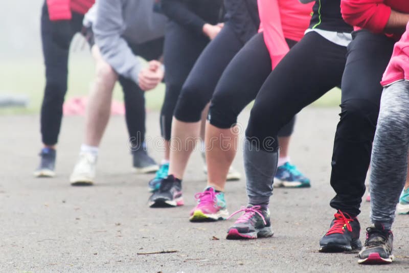 People Doing Keep Fit Exercise in Park Stock Image - Image of twenties ...