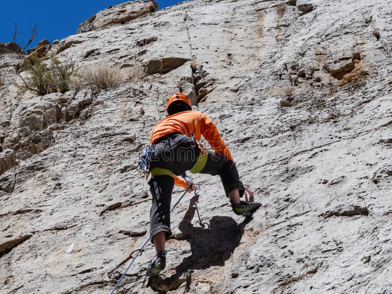 People Doing Rock Climbing Sports Stock Image - Image of sunny ...