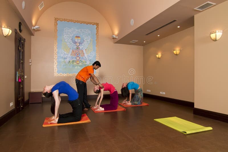 People Doing Yoga in the Hall Editorial Stock Photo - Image of male ...