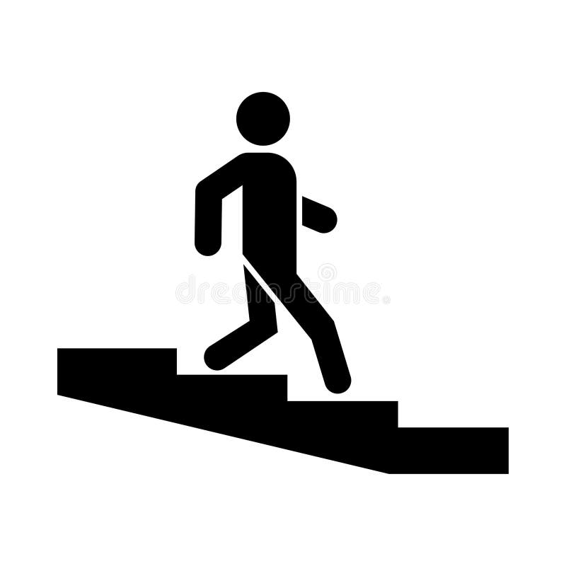 People Down on Stair Icon Vector Stock Vector - Illustration of ...