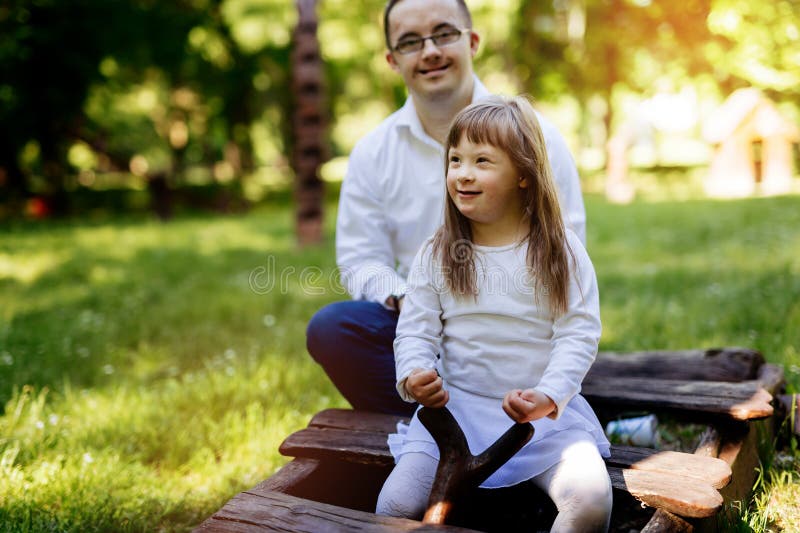 People with Down Syndrome Happy Outdoors Stock Image - Image of friend ...