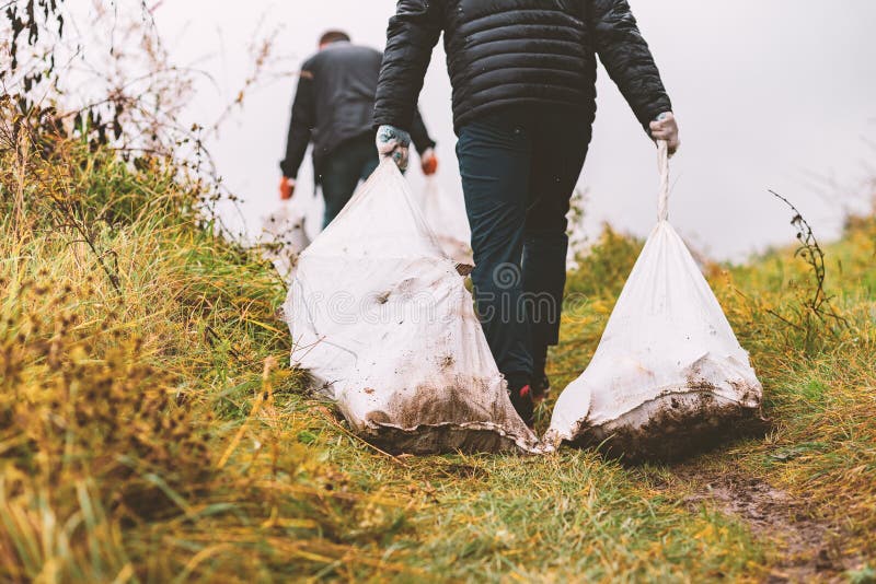 People are Dragging Bags of Rubbish Stock Image - Image of issues ...