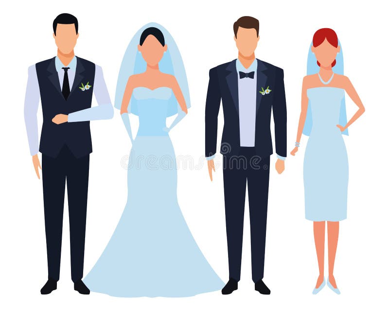 People dressed for wedding stock vector. Illustration of avatar - 145229250