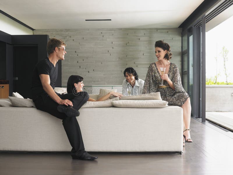 People Drinking Champagne In Living Room Royalty Free Stock Images ...