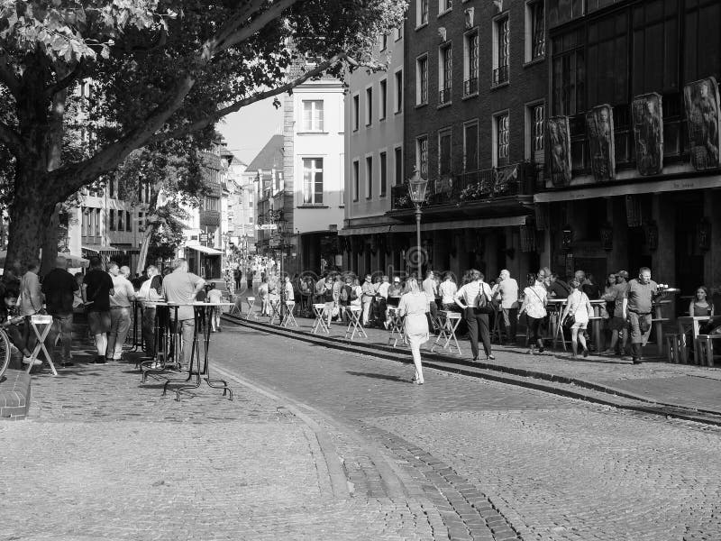 People in Duesseldorf City Centre, Black and White Editorial ...