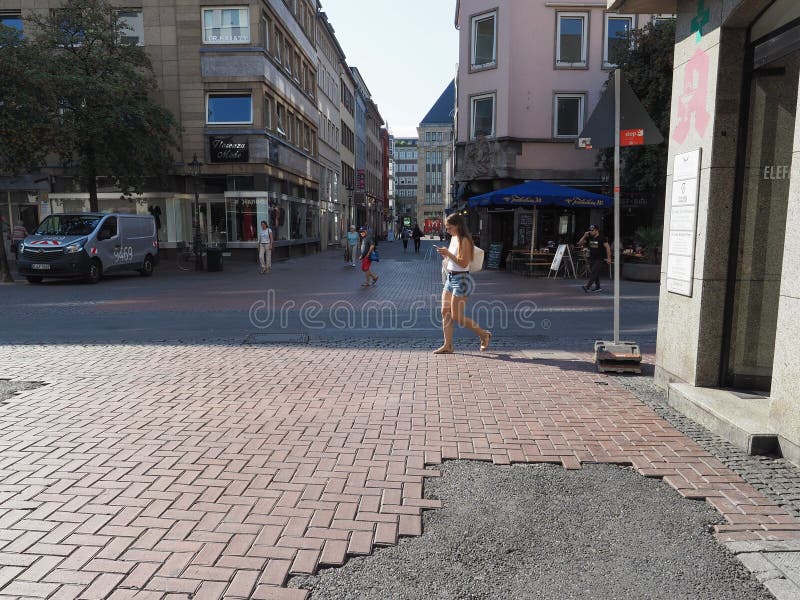 People in Duesseldorf City Centre Editorial Stock Image - Image of ...