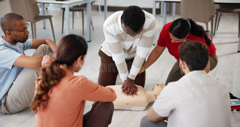 People, Dummy and First Aid in Office for Learning, CPR Workshop or ...