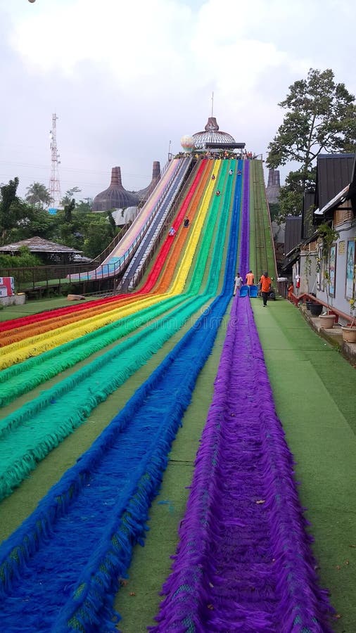 People are in the Dusun Semilir Theme Park, they Simultaneously Roll ...