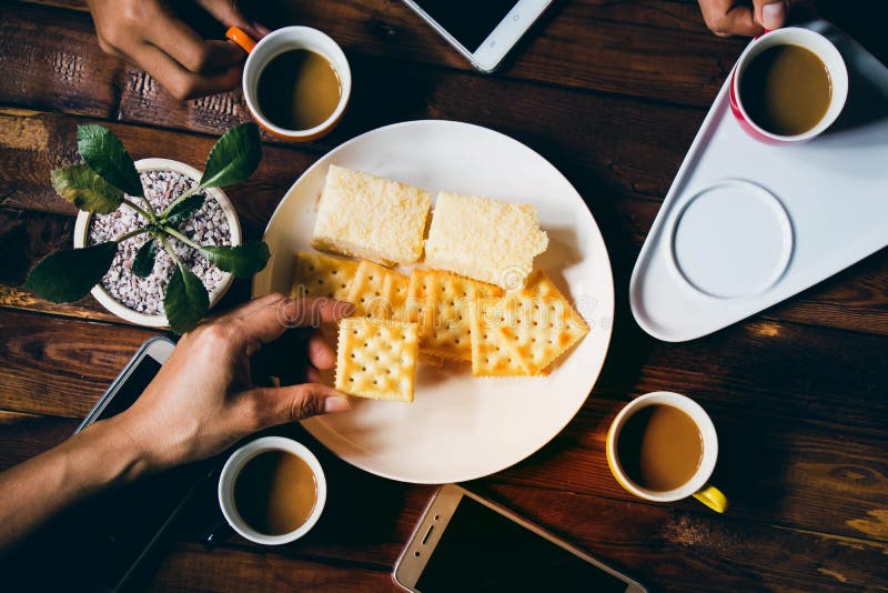 People are eating biscuits stock photo. Image of lunch - 102904066