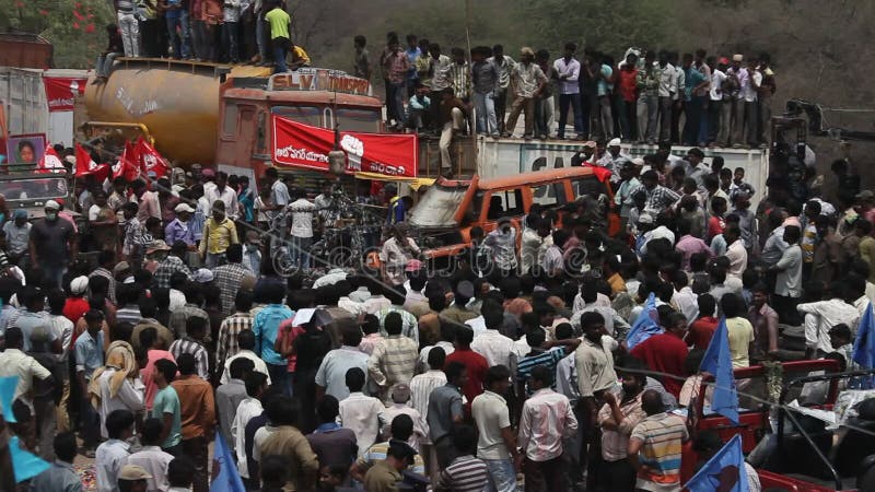 People Election Rally in India Stock Video - Video of hyderabad, indian ...