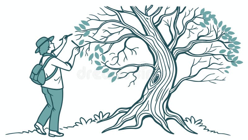 People Hugging a Tree, Connection To Nature and Earth, Vector Design ...