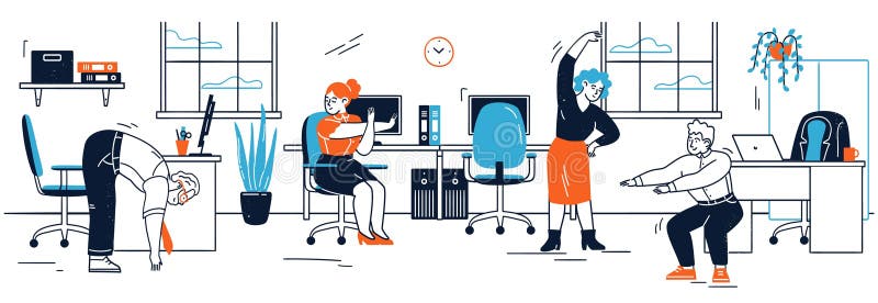 People Employee Office Worker Training at Workplace Vector Illustration ...