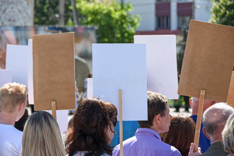 People with Empty Posters Stand at a Protest Demonstration in Belarus ...