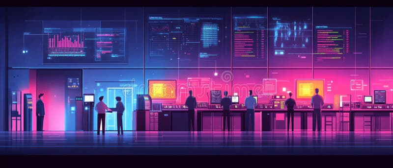 People Engage with Advanced Technology while Monitoring Real-time Data ...