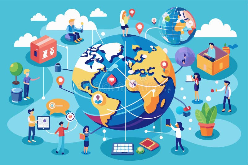 People Engage in Various Activities Worldwide, Representing a Connected ...