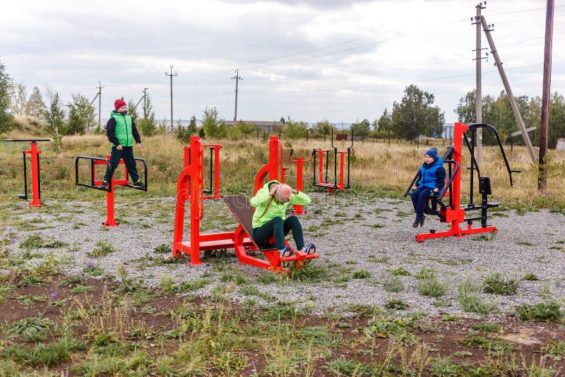 People are Engaged in Street Sports Simulators Stock Image - Image of ...