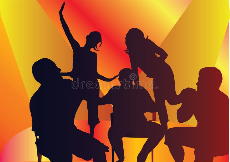 Party People Black Silhouette Stock Vector - Illustration of background ...