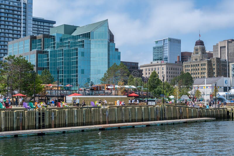 People Enjoy Sunny Day at Halifax Harbourfront, Canada Editorial Photo ...