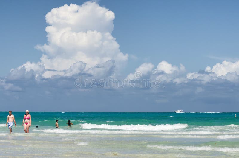 People Enjoying the Beach at South Miami Editorial Image - Image of ...