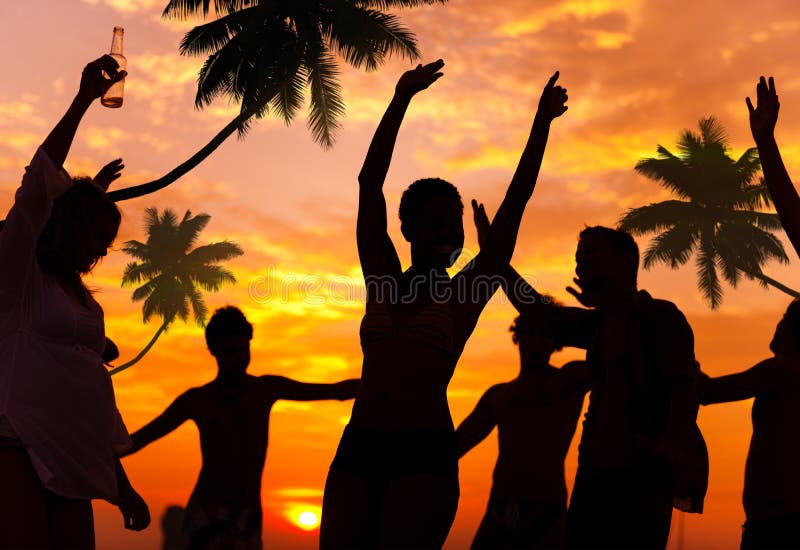 People Enjoying Party by the Beach Stock Image - Image of enjoying ...