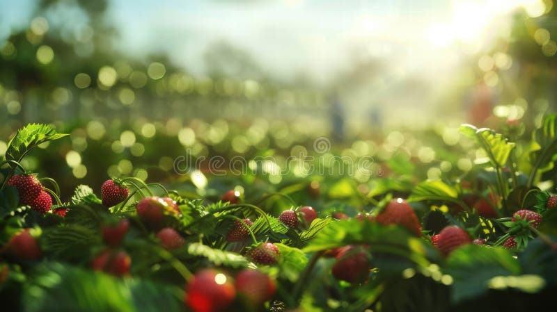 People Enjoying Strawberry Picking As a Fun Farm Activity. Stock Image ...