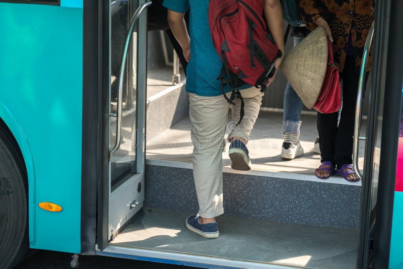 People Entering Bus Closeup Stock Image - Image of city, passenger ...