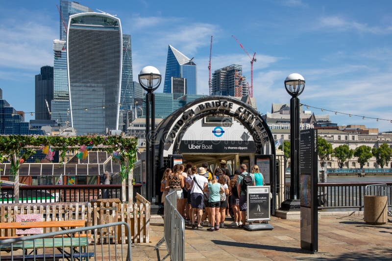 People Entering the London City Brid Editorial Photography - Image of ...
