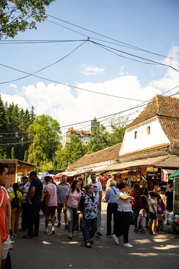 People at the Entrance of Bran Castle in Bran, Romania, 2022 Editorial ...