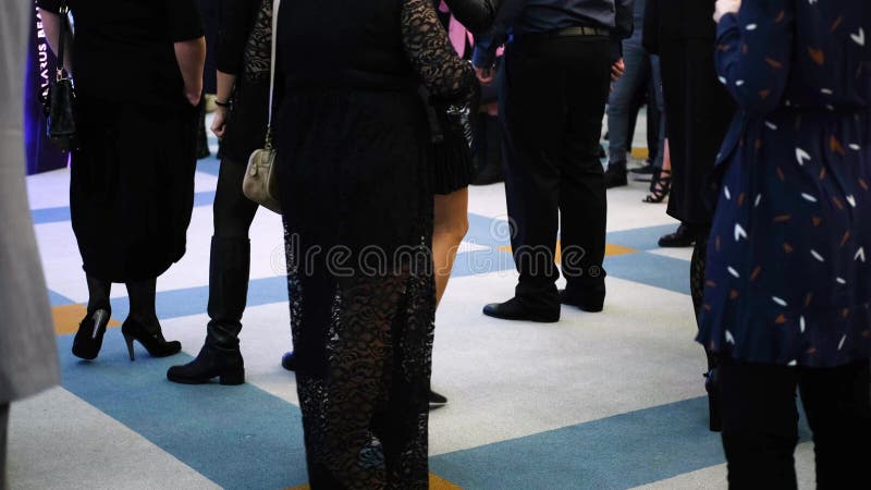 People in Evening Dresses Communicate and Wait for the Start of the ...