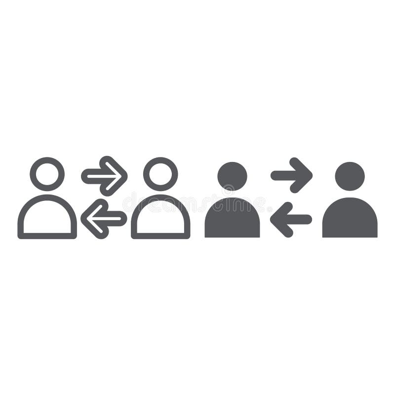 People Exchange Line and Glyph Icon, Connection and Person, People ...