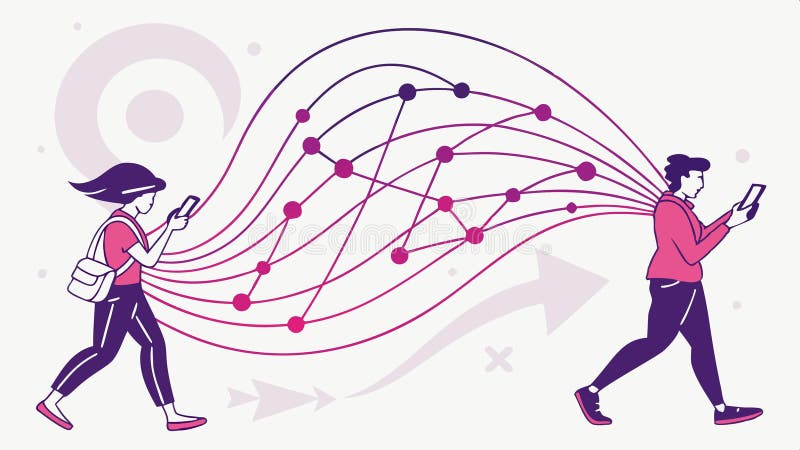 People Exchanging Data, Digital Communication Illustration Vector ...