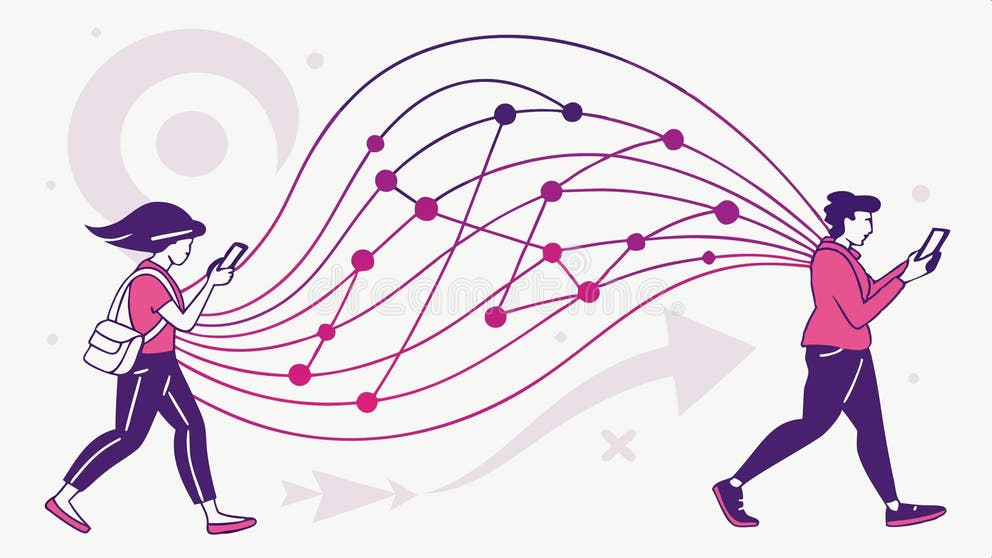 People Exchanging Data, Digital Communication Illustration Vector ...