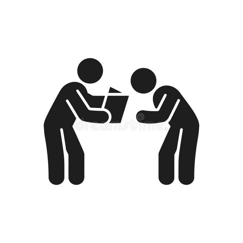 People Exchanging Documents Icon Stock Vector - Illustration of ...