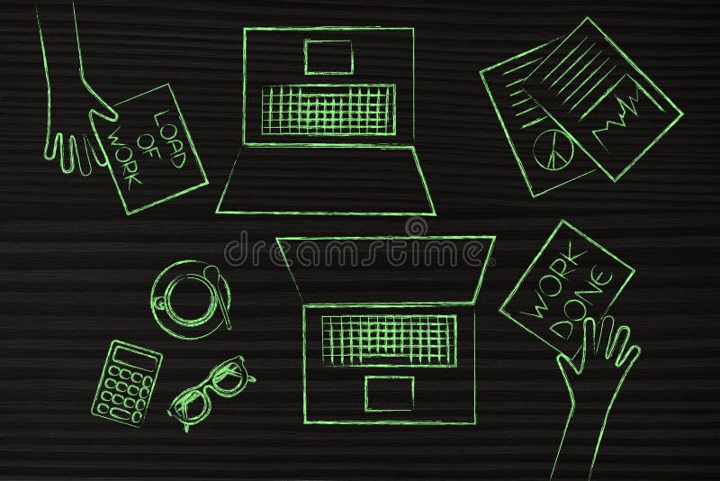 People Exchanging Loads of Work and Tasks Done at the Office Stock ...