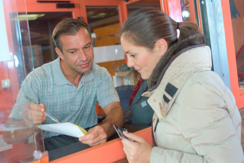 People Exchanging Several Services Stock Photo - Image of card, amount ...