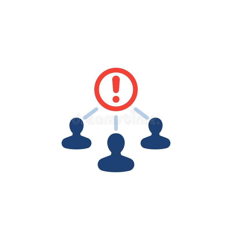People with Exclamation Mark Vector Icon Stock Vector - Illustration of ...