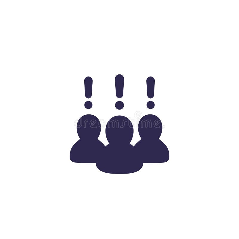 People with Exclamation Marks Icon Stock Vector - Illustration of ...