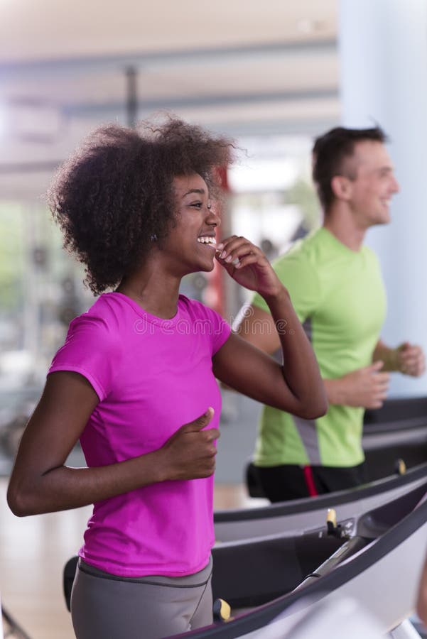 People Exercisinng a Cardio on Treadmill Stock Image - Image of active ...