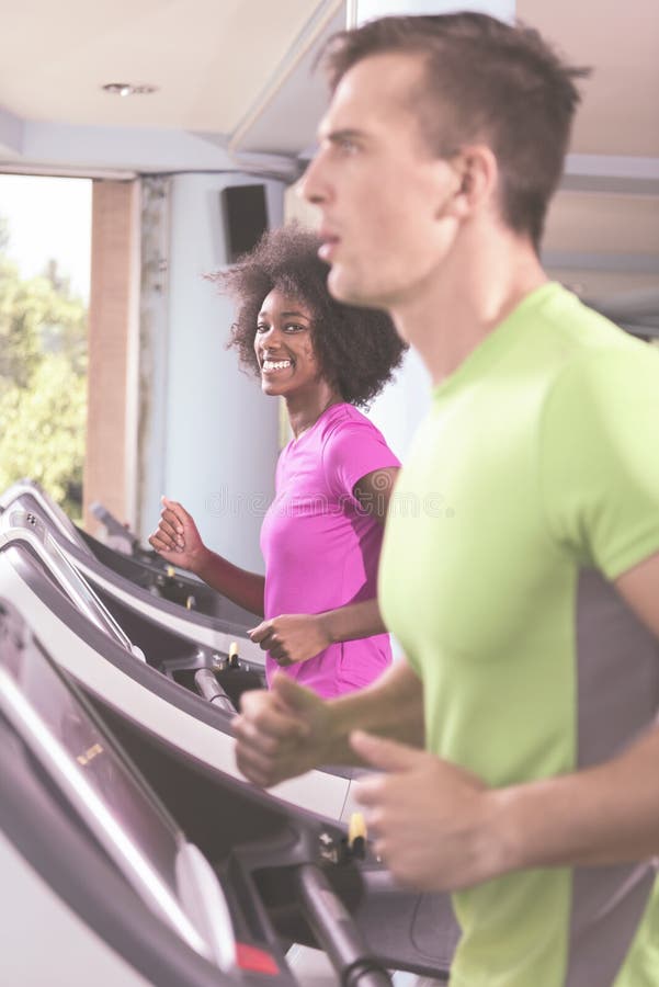 People Exercisinng a Cardio on Treadmill Stock Image - Image of group ...