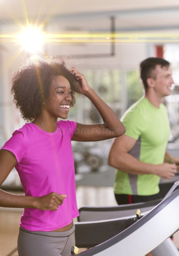People Exercisinng a Cardio on Treadmill Stock Photo - Image of health ...