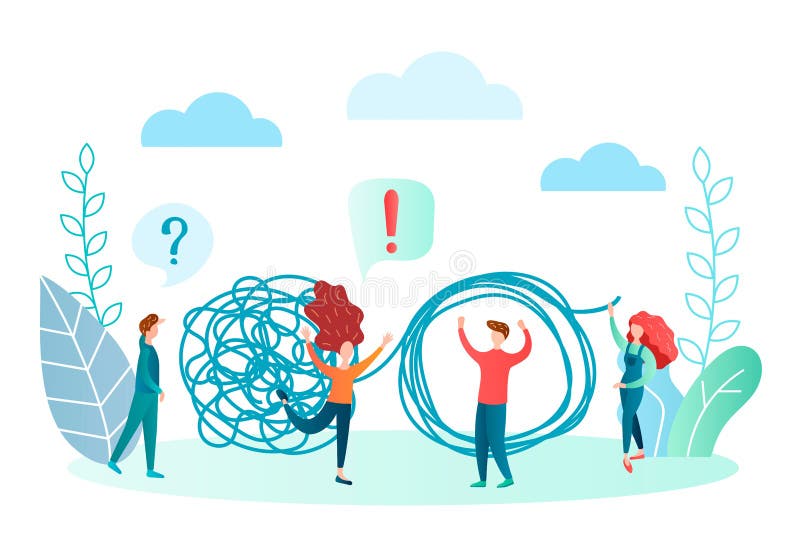People Experiencing Problems and Asking Questions Stock Vector ...