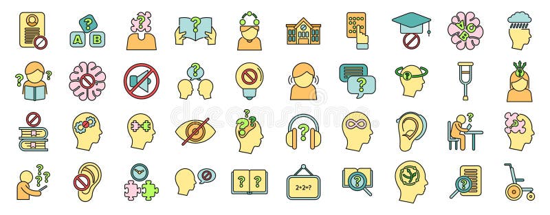People Exploring Learning Disabilities and Cognitive Challenges Icons ...