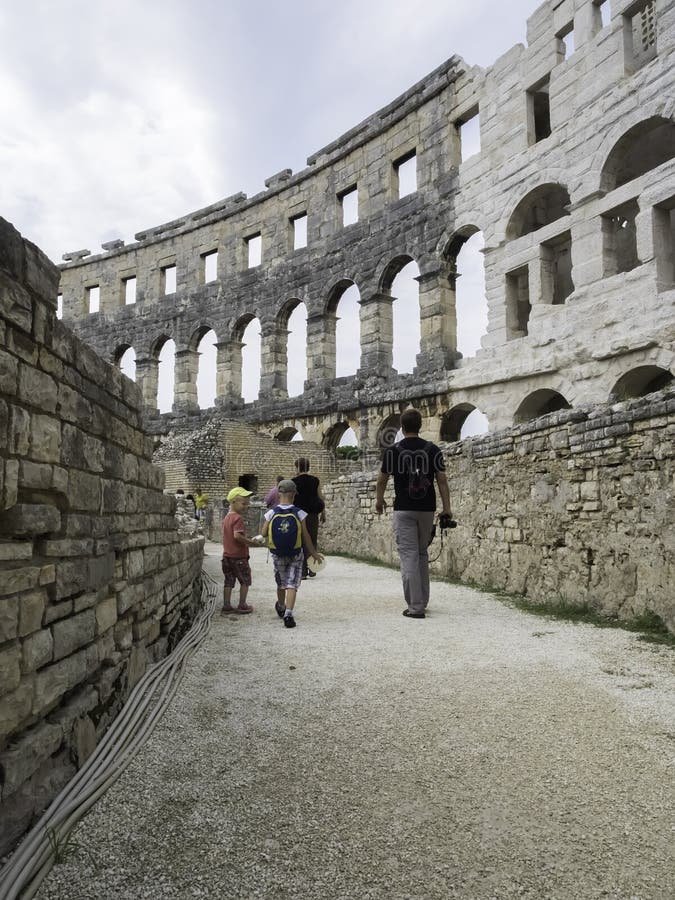 People are Exploring the Old Amphitheater. Editorial Image - Image of ...