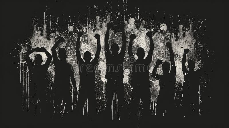 People Expressing Rage Silhouettes Background Image, Ai Generated Stock ...