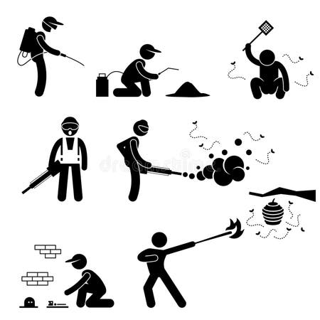 People Exterminator Pest Control Pictogram Stock Vector - Illustration ...