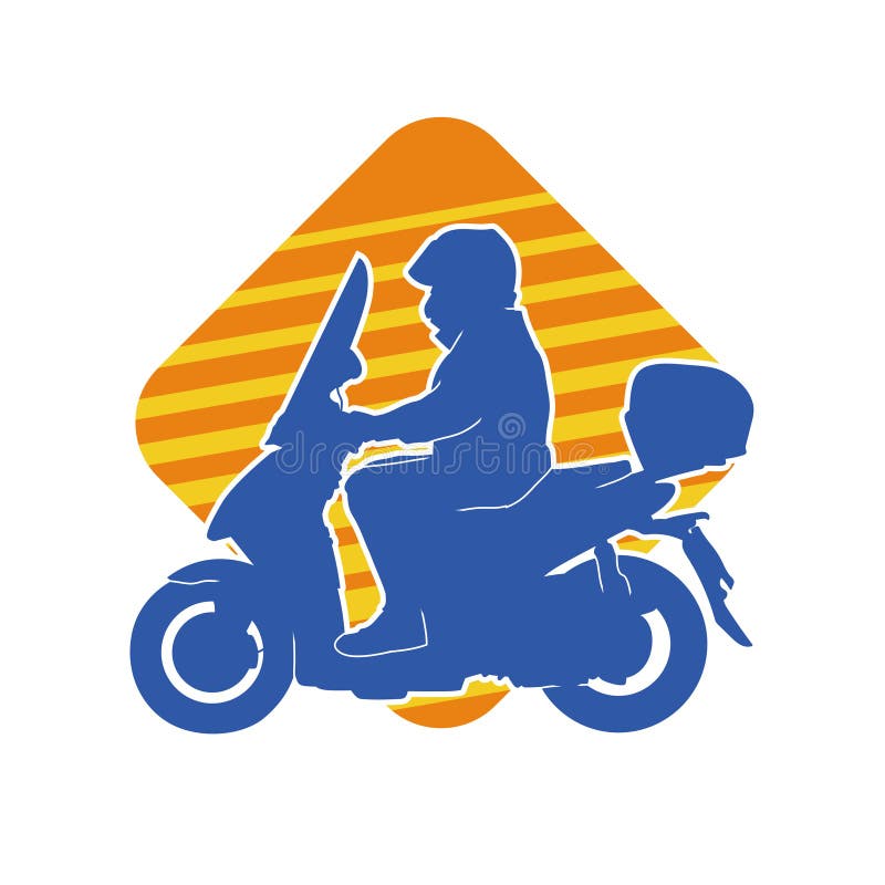 Silhouette of a Motor Rider Ride an Electric Motorbike. Stock Vector ...